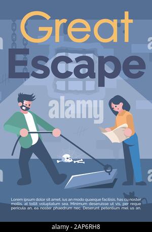 Escape room brochure template. Quest flyer, booklet, leaflet print ...