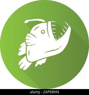 Anglerfish glyph icon. Swimming goosefish. Underwater world. Ocean ...