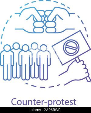 Counter protest concept icon. Public demonstration, disagreement ...