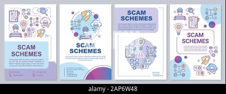 Scam schemes article page vector template. Fraud strategy brochure ...