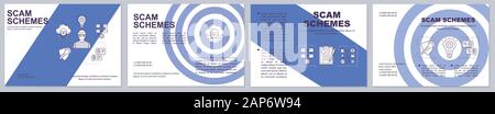 Scam schemes article page vector template. Fraud strategy brochure ...