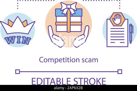 Fraud victim icon. Scam incident idea thin line illustration. Losing ...