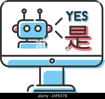 Robot translator of foreign language isolated on white background. Ai ...