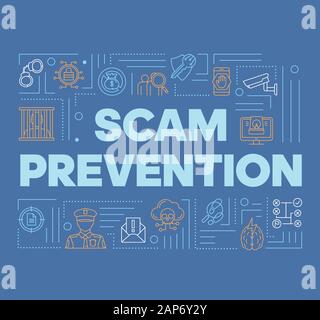 Scam word concepts banner. Illegal actions presentation, website. Fraud ...