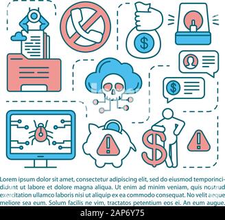 Attention scam brochure template. Fraud warning flyer, booklet, leaflet ...