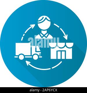 Dropshipping glyph icon. Drop shipping. Order and product delivery to ...