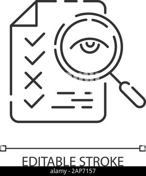 Proofreading service linear icon. Professional proofreader. Mistake ...