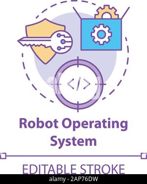 Robot operating system concept icon. Robotics secured software idea ...