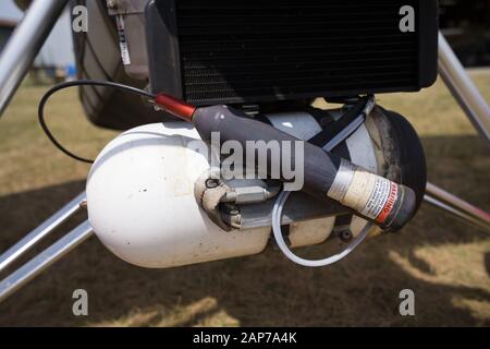 Microlight Ultralight aircraft parachute safety Stock Photo - Alamy