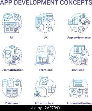 End user line icons collection. Consumer, Customer, Client, User, Patron, Buyer, Purchaser ...