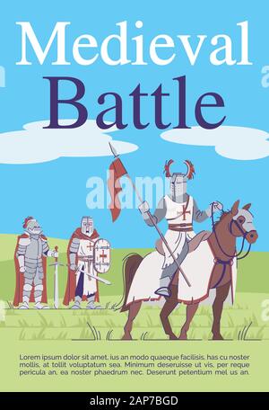 Medieval cosplay brochure template. Costume party flyer, booklet ...