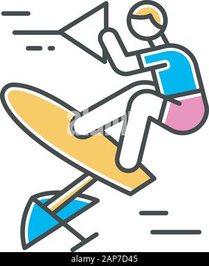 Wakeboarding isolated cartoon vector illustration Stock Vector Image ...