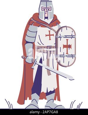 Knight Templar in military costume. Medieval Christian military order ...