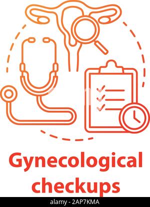 Gynecological checkups concept icon. Medical screening idea thin line ...