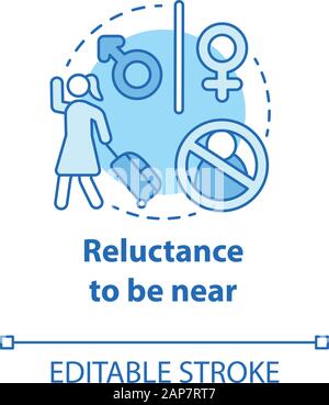 Reluctance to be near concept icon. Divorce. Travel without partner ...