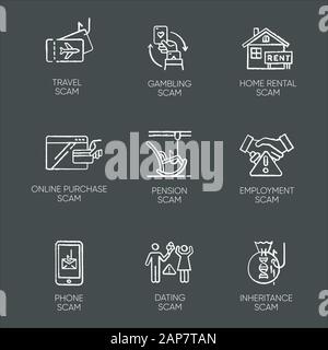 Dating scam chalk icon. Online romance fraud. Fake dating service ...