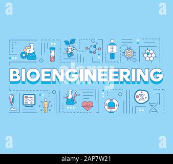 Bioengineering word concepts banner. Biotechnology. Molecular biology ...
