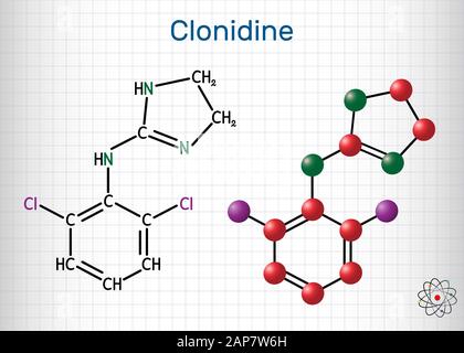 Clonidine molecule. It is useful for the treatment of hypertension ...