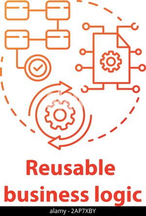 Logic red gradient concept icon. Thinking process thin line ...