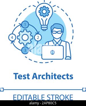 Test architects concept icon. Software development idea thin line ...