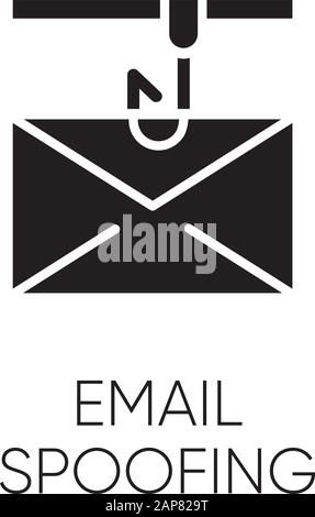 Email spoofing icon. Illegitimate business. Forged sender. Spamming ...