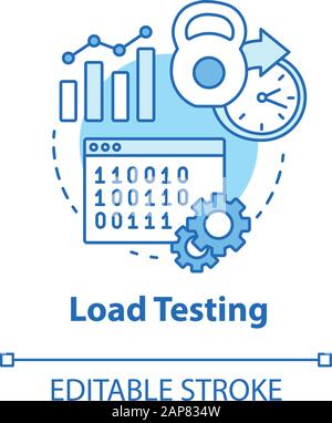 Stress testing concept icon. Software development stage idea thin line ...