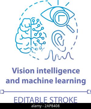 Artificial intelligence for robotics blue gradient concept icon. Smart ...