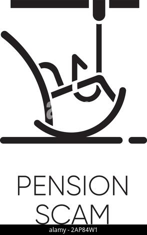 Pension scam concept icon. Elderly people fraud idea thin line ...