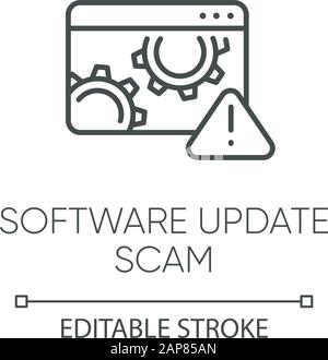 Software update scam icon. Fake system, program upgrade. Malware ...