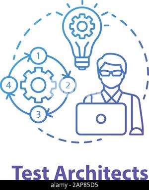 Test architects concept icon. Software development idea thin line ...