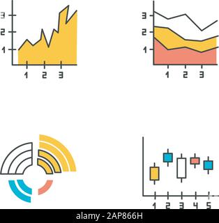 Vertical histogram color icon. Increasing interest rate segment bars ...