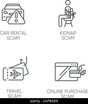 Cyber shopping linear icons set. E-commerce, Online shopping, Digital ...