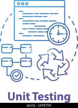 Unit testing concept icon. Software development stage idea thin line ...