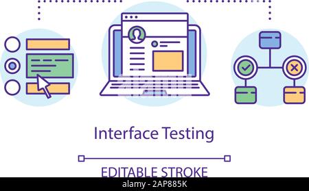 Unit testing concept icon. Software development stage idea thin line ...