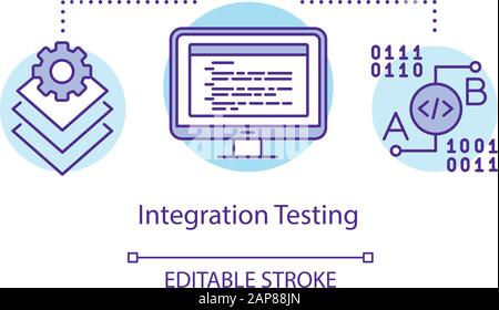 Unit testing concept icon. Software development stage idea thin line ...