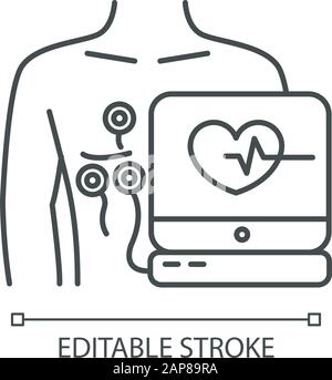 chest heart rate monitor line icon vector. chest heart rate monitor ...