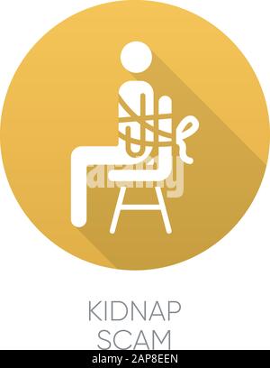 Kidnap scam glyph icon. Virtual kidnapping. Ransom money request ...