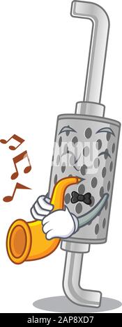 Cute car with exhaust fumes. Cartoon car color icon. Automobile smog as ...