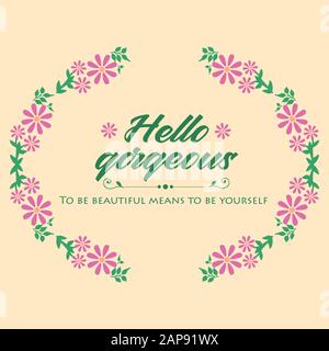 Unique leaf and wreath frame, for hello gorgeous greeting card design ...