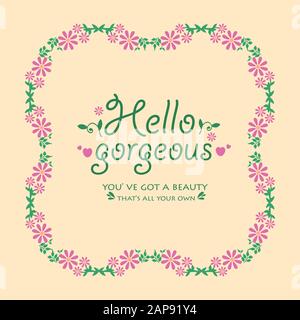 Unique leaf and wreath frame, for hello gorgeous greeting card design ...