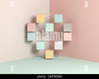 3D rendering of a colorful heart-shaped symbol Stock Photo - Alamy