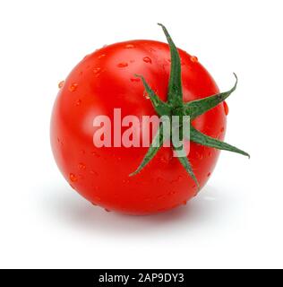 Fresh single tomato isolated on white background Stock Photo - Alamy