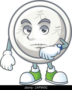 Waiting silver coin cartoon character with mascot Stock Vector Image ...