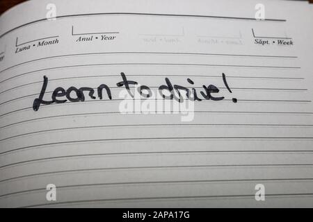 Handwriting text writing Learn Drive. Conceptual photo to gain the ...