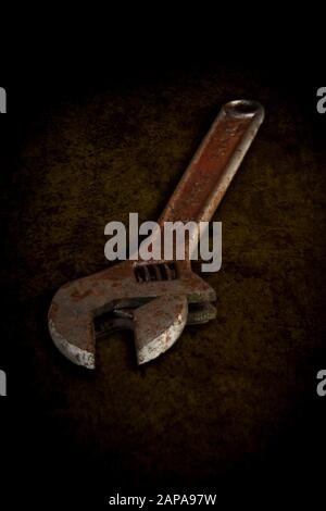 rusty adjustable spanner Stock Photo - Alamy