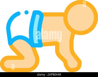 Baby Creeping Icon Vector Outline Illustration Stock Vector Image & Art ...