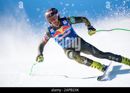 Steven Nyman of the United States skis down the hill during the men's ...