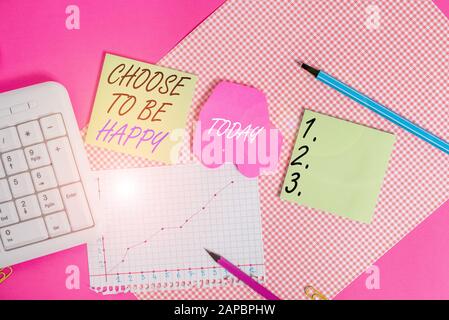 Word writing text Choose To Be Happy. Business photo showcasing Decide ...