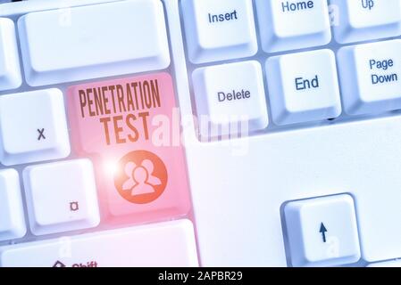 Writing note showing Penetration Test. Business concept for authorized ...