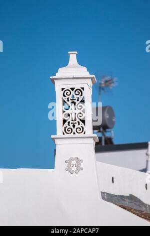 View of the traditional and beautiful chimneys of portuguese ...